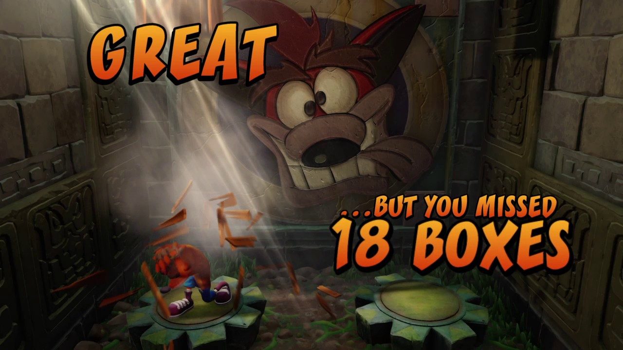 Crash Bandicoot getting hit with 33 boxes - YouTube