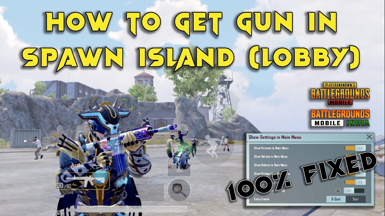 How To Use Gun in Lobby | How To Use Gun in Spawn Island | BGMI And ...