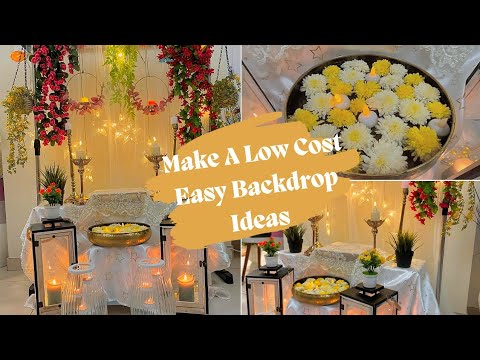 Simple & Easy Backdrop Ideas For Home🌸Pooja Backdrop Decorations ...