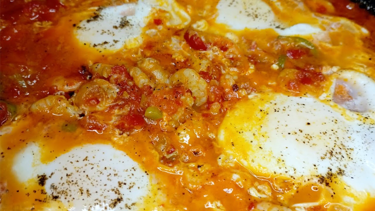 OJJA CREVETTE TUNISIENNE عجة تونسية بالكروفات - YouTube