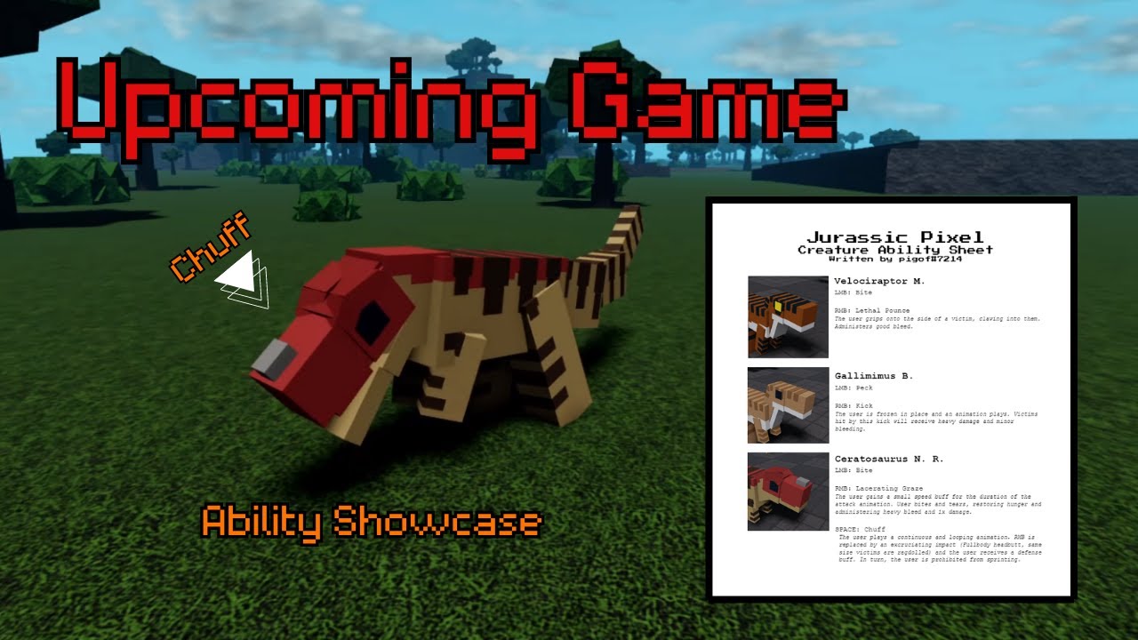 Jurassic Pixel Creature Ability Preview | New Upcoming Dinosaur Survival Game! | Roblox - YouTube
