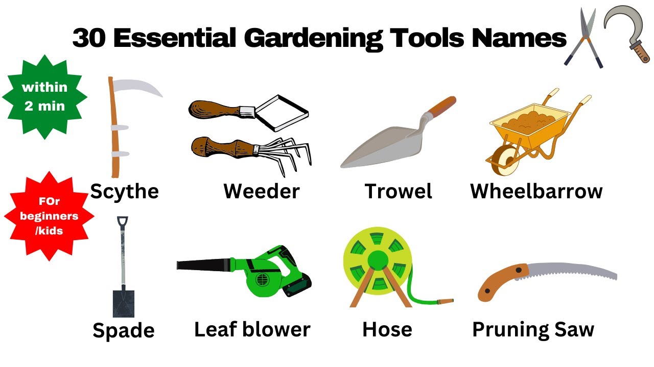 Gardening Tools Names For Kids