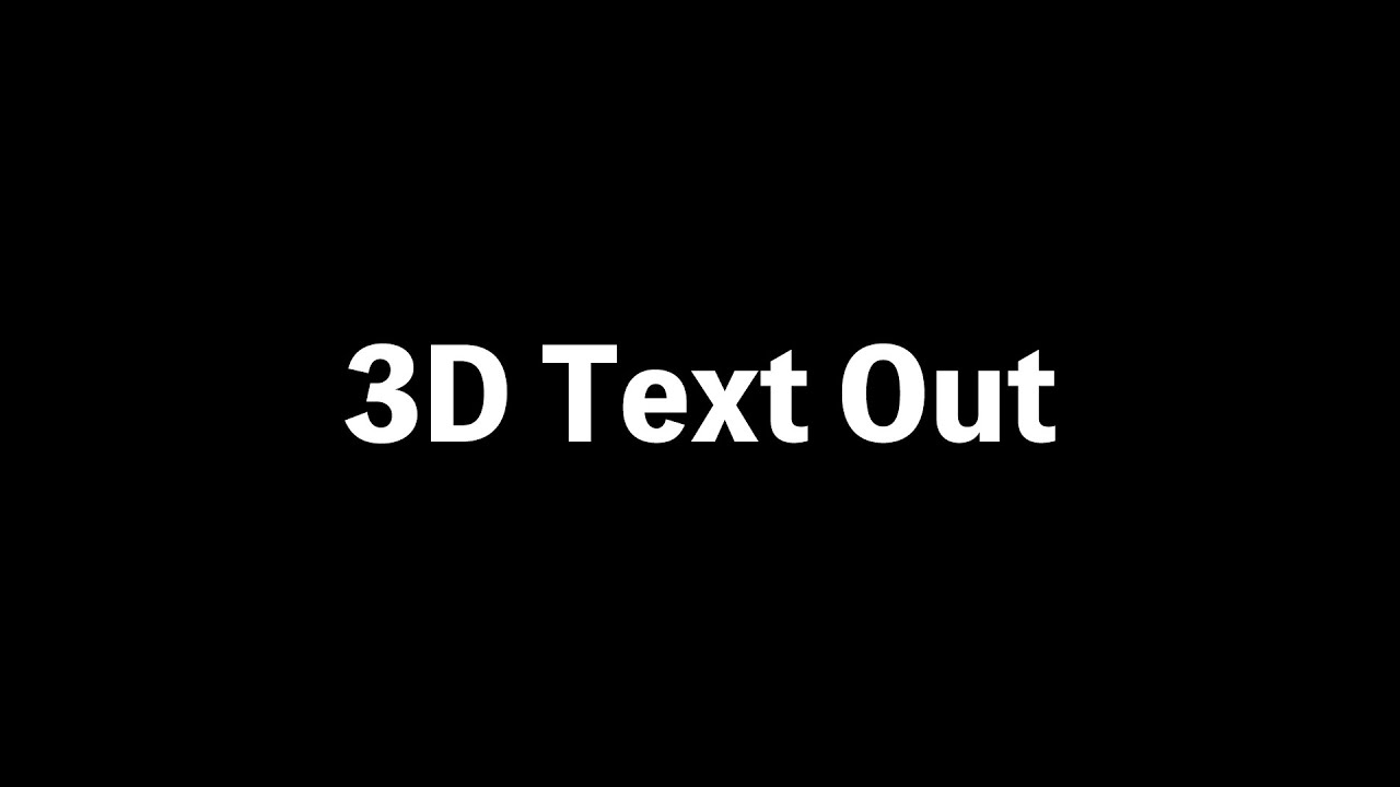Adobe After Effects FFX素材 3D テキスト アウト コレクション_3D Text Out Collection - YouTube
