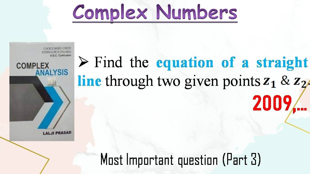 Find the equation of a straight line through two given points z_1 & z_2 ...