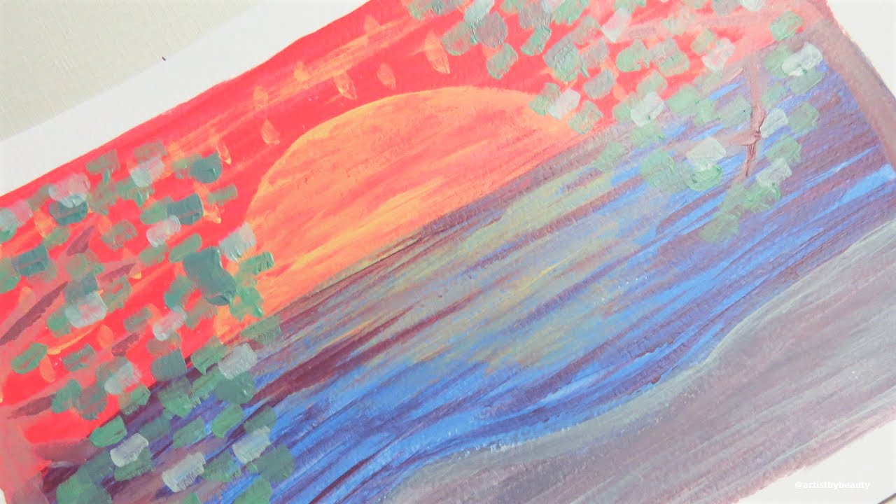 Harmonious Beach Sunset Fauvism Painting - Acrylic - YouTube