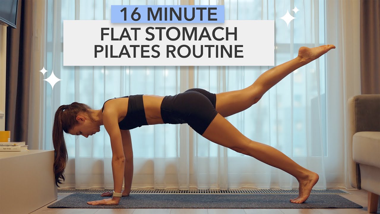 16MIN flat stomach pilates - at home pilates workout with no equipment ...