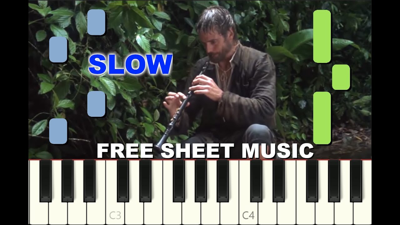 SLOW EASY piano tutorial "GABRIEL'S OBOE" from The Mission, with free ...
