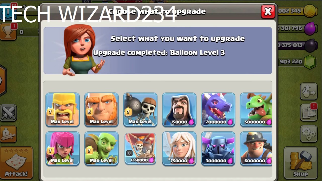 COC ULTIMATE UPGRADING BOMBER SHIP FROM 1 TO MAX - YouTube