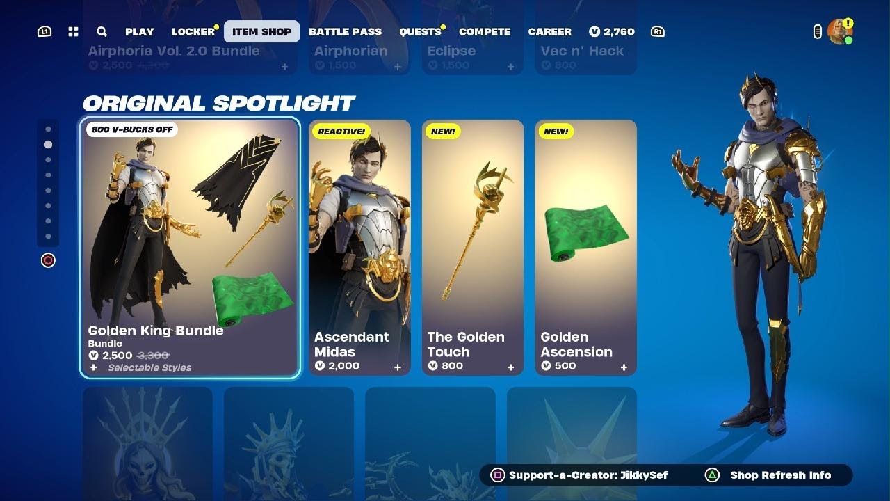 Fortnite 5:2 Ascendant Midas Bundle Unlock - YouTube