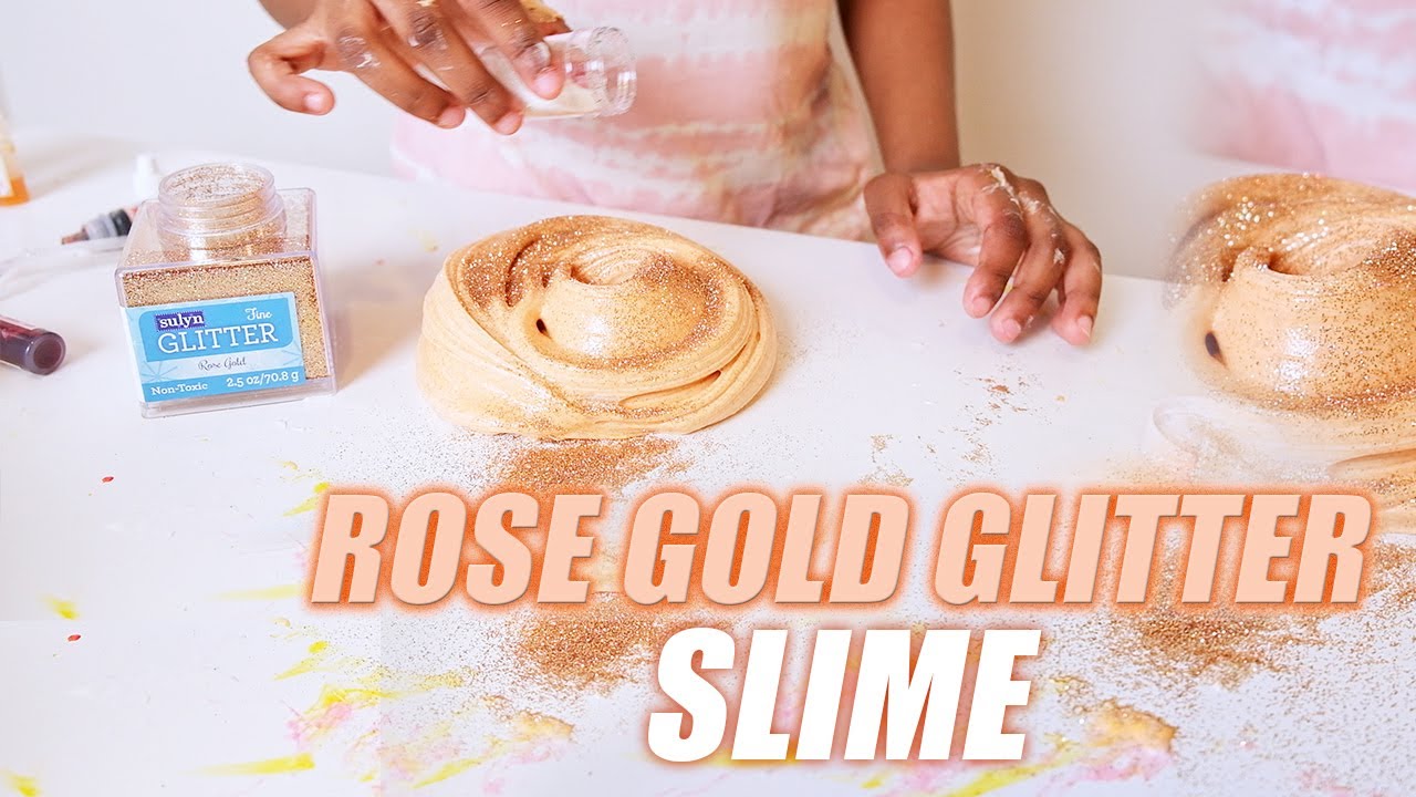 Making Rose Gold Glitter Slime! #slimeasmr #slime #asmr - YouTube