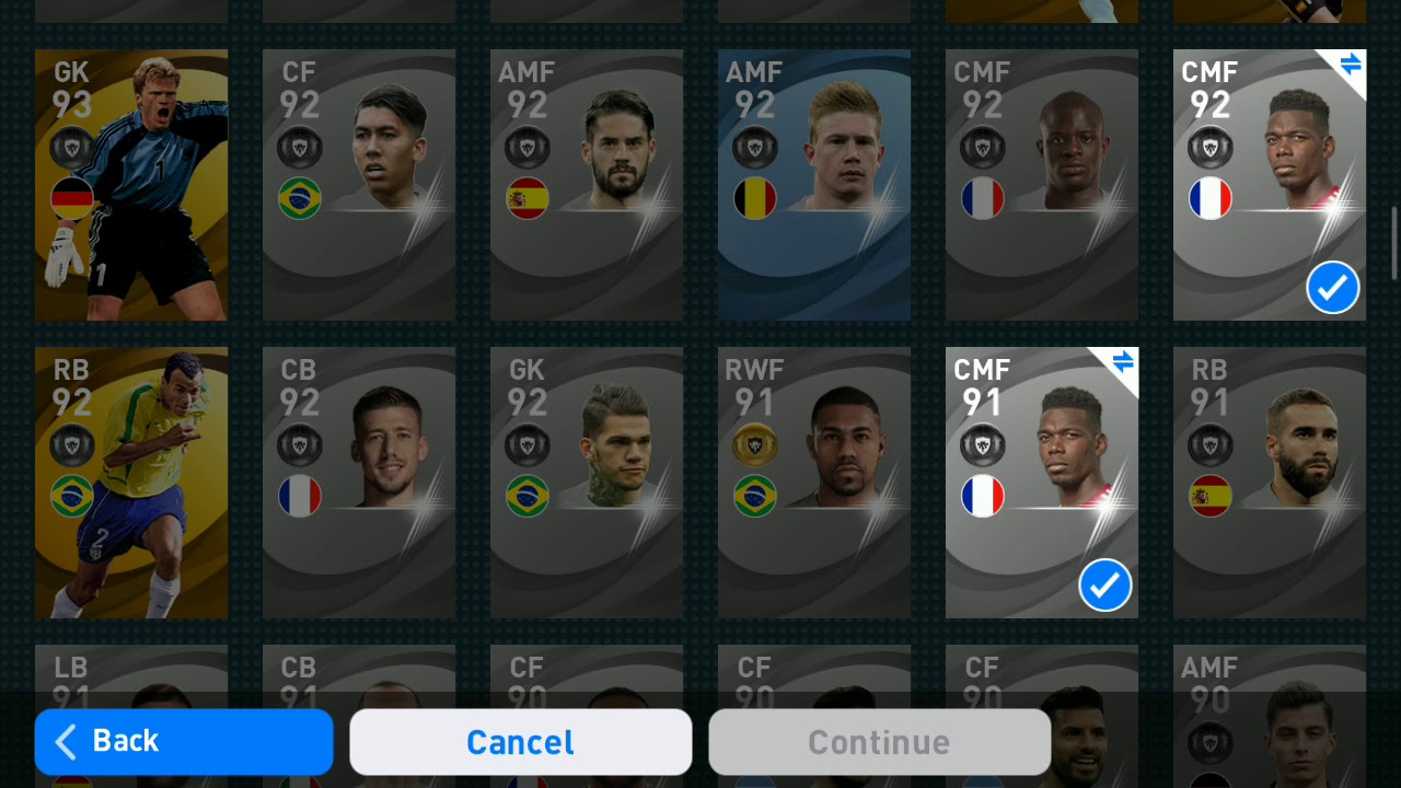 PES 2021 Mobile player card trade - YouTube