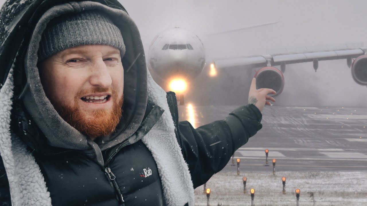 Airbus A340-600 Masterfully Lands on Snowy Runway | Winter Aviation at ...