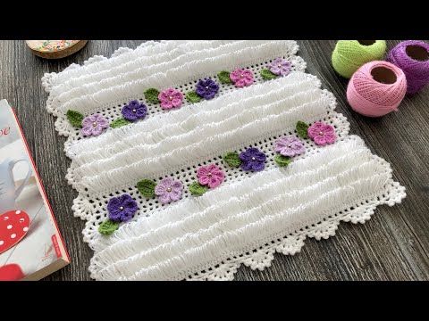 Çiçek Bahçesi Püsküllü Kare lif modeli