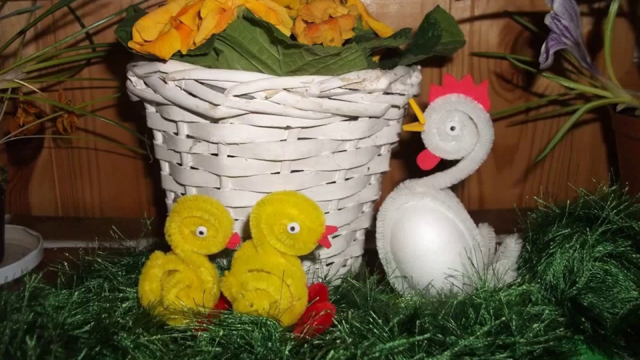 How to make Easter chicken using pipe cleaner.DIY video tutorial. - YouTube