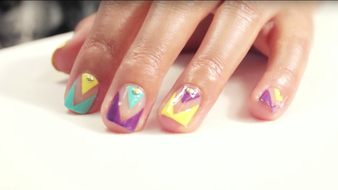 Electric Edge Nail Art Tutorial | #iHeartNailArt | Sally Hansen - YouTube