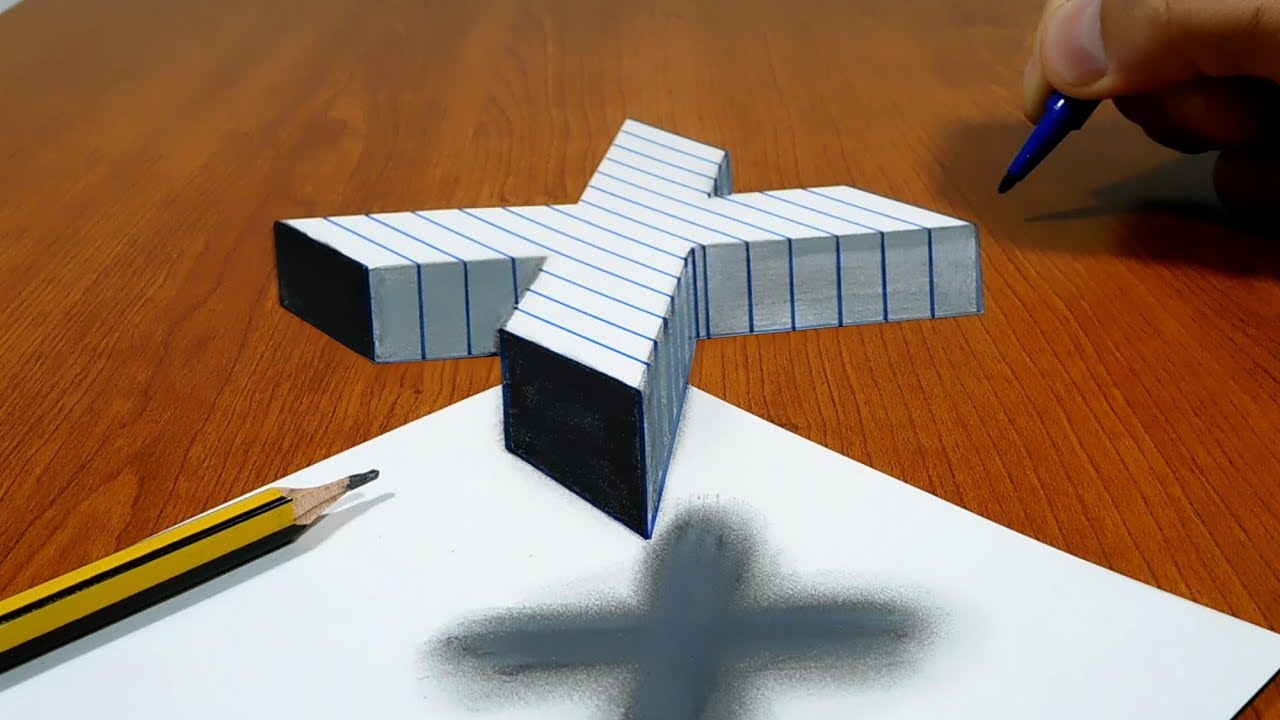 3D Trick Art On Line Paper, Floating Letter X - YouTube
