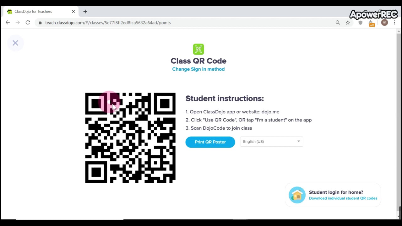 Print student login in ClassDojo طباعة دخول الطلاب في كلاس دوجو - YouTube