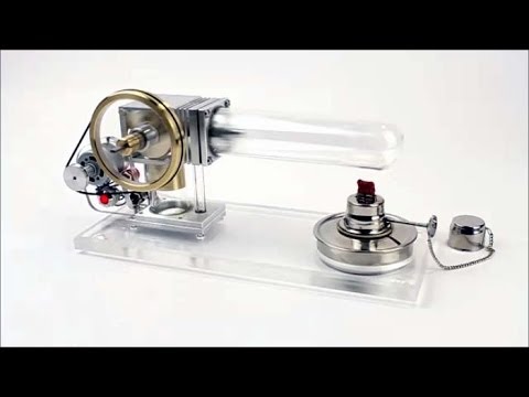 Stirling Engine with generator - YouTube