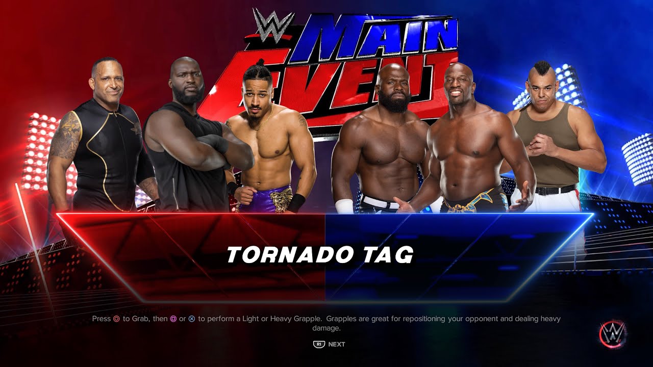 [WWE 2K23] Carmelo Hayes, Omos & MVP vs. Titus O’Neil, Crews ...