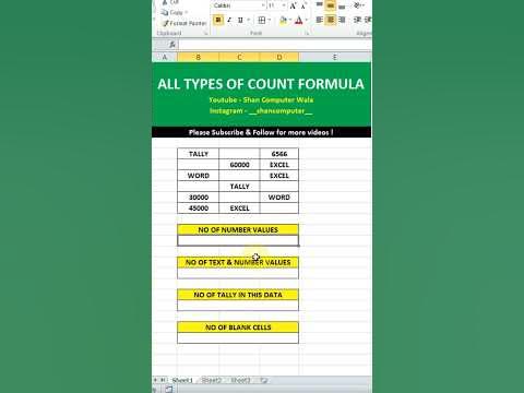 Excel Formula Hacks | All types of Count Formulas in Excel #excel #viral #shorts - YouTube