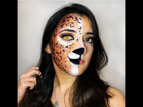 Full Face Leopard Face Paint Design by Francesca Marchitelli - YouTube