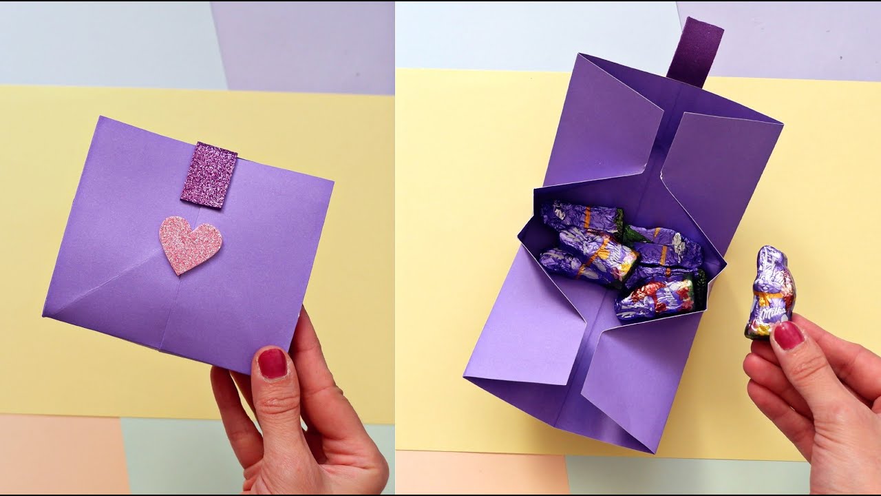Fold a Paper Container with YUMMY Treats Inside | Cute Origami Gift Box ...