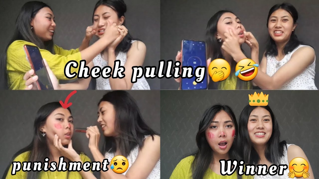 Cheek Pulling Challenge🤭😬🤣 w/Sister👭@Srijanatamang..2887 - YouTube