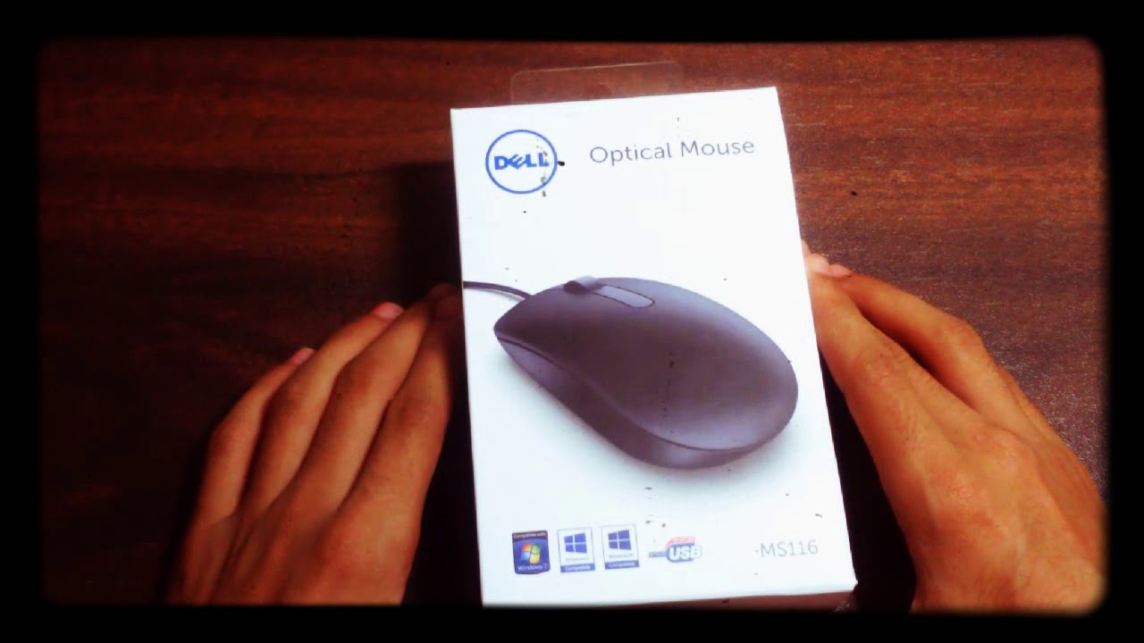 DELL MS116 optical mouse unboxing and quick review - YouTube
