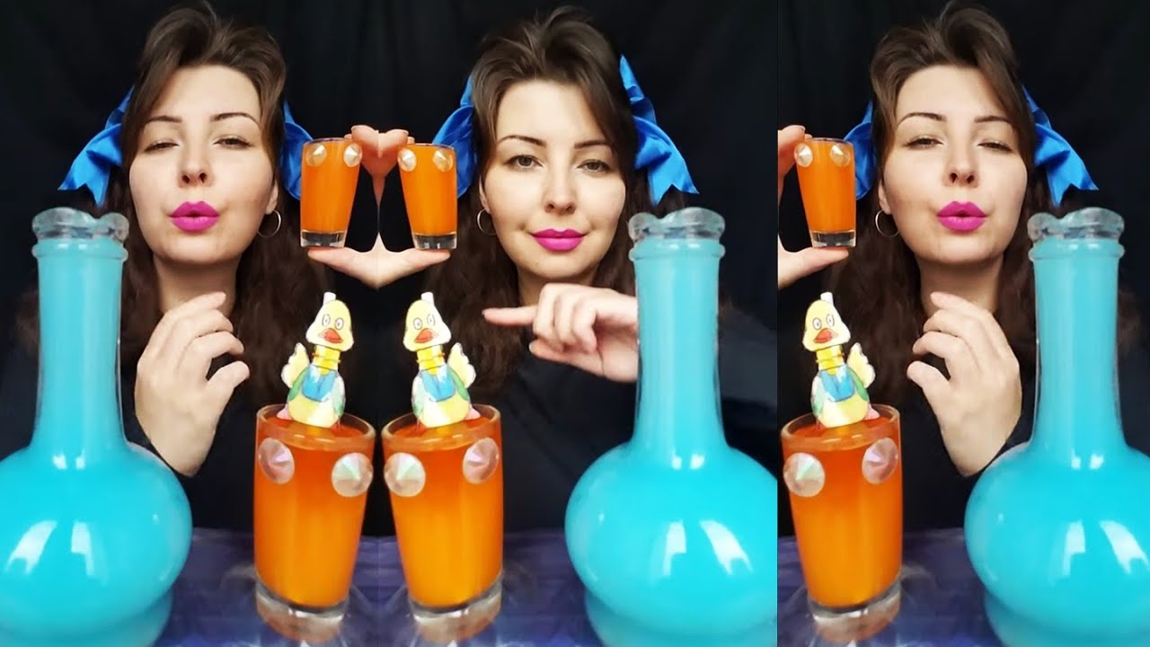 {ASMR} RAINBOW DRINKS, ASMR DRINKING, 신기한물먹방, asmr mouth sounds # ...