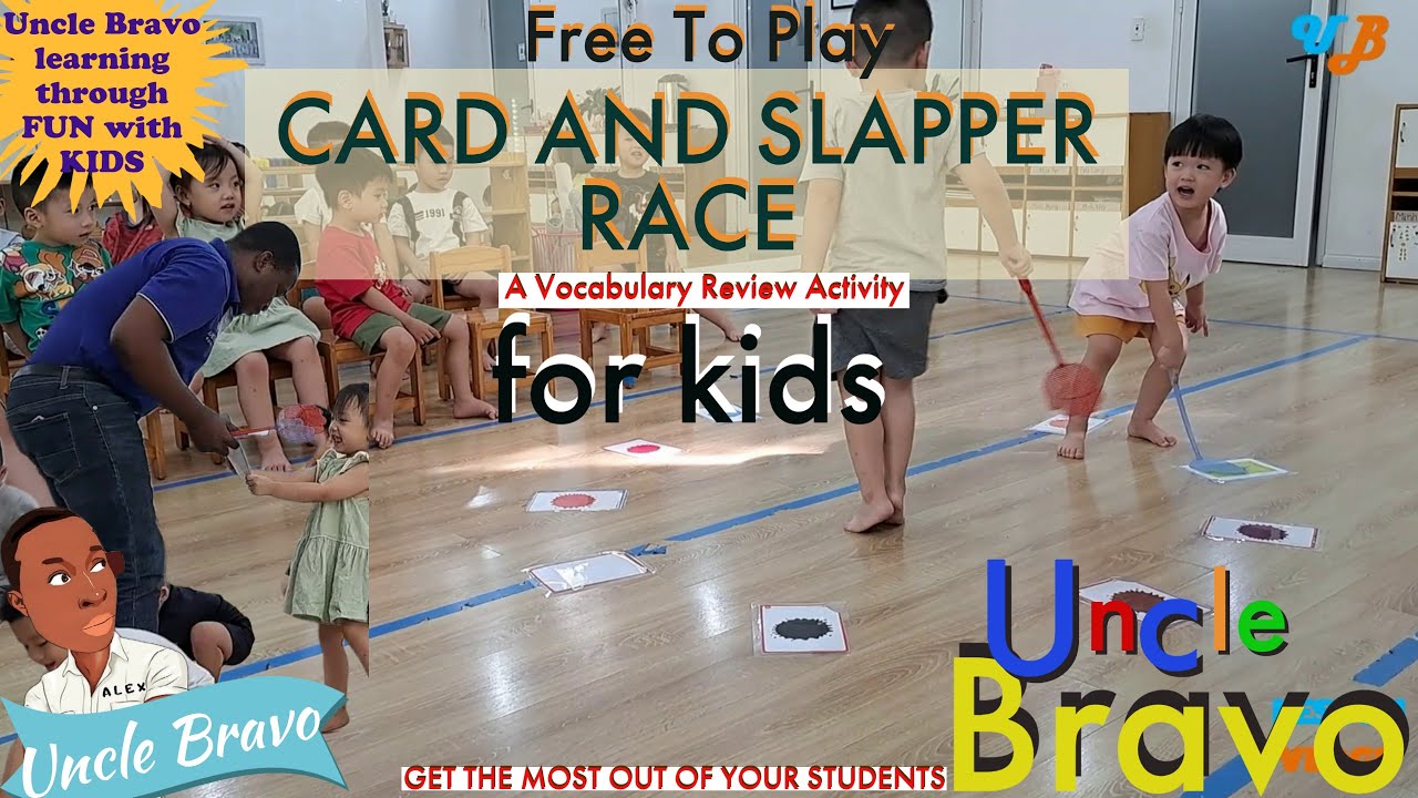 UNCLE BRAVO PLAYS FLASHCARD AND SLAPPERS WITH KIDS INDOOR TO REVIEW ...