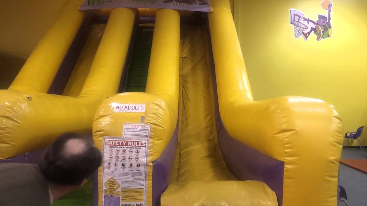 12/17/12 big slide at monkey joe's - YouTube