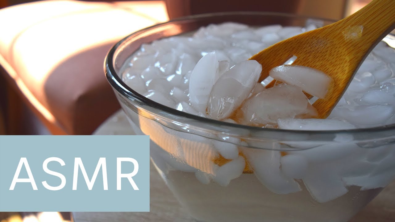 ASMR Stirring Ice Water with Wooden Spoon - NO TALKING | Ice Cracking ...
