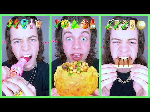ASMR MUKBANG  Spicy Challenge Compilation (Fire noodles, fried chicken, enoki mushroom, korean eat)