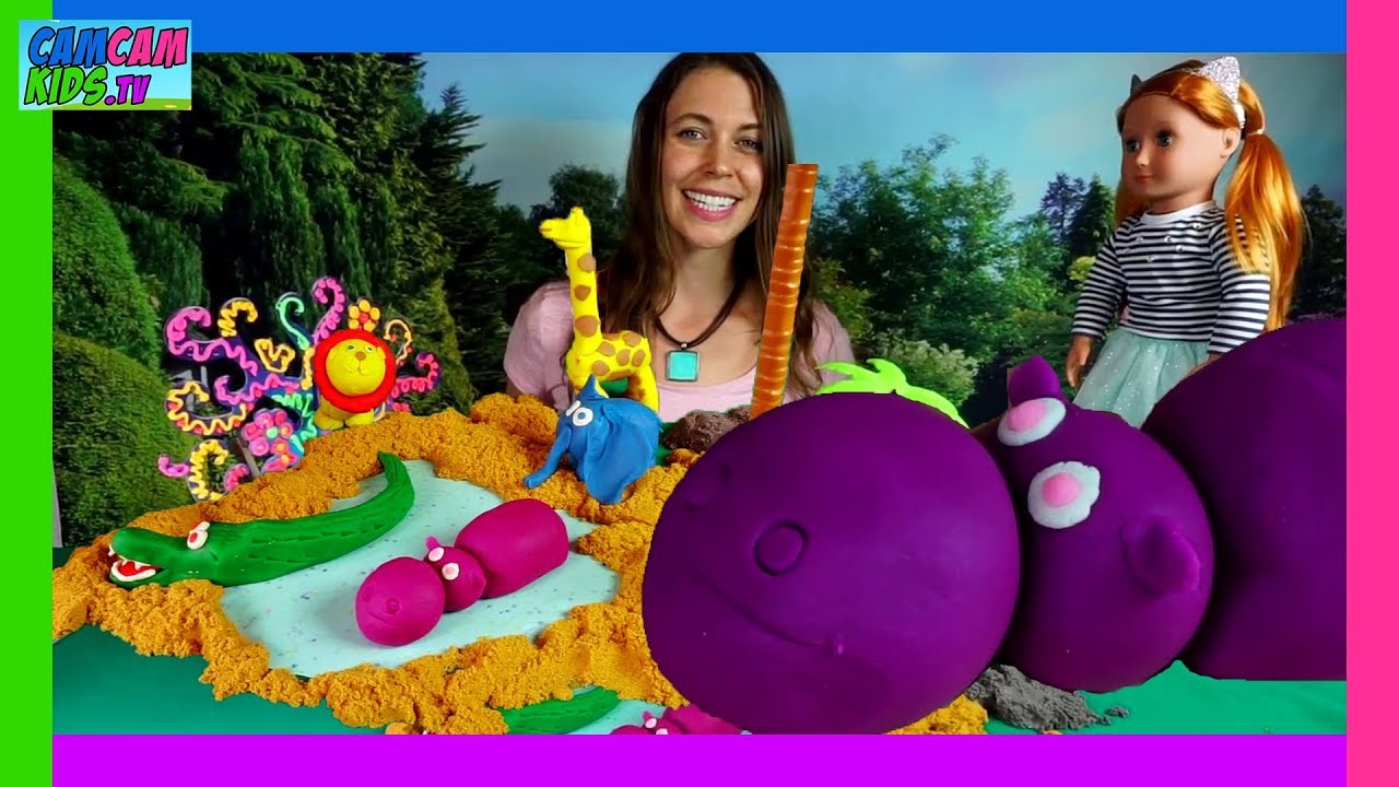 Play Doh Hippopotamus | Play Doh Safari Animals | #143 CamCamKids - YouTube