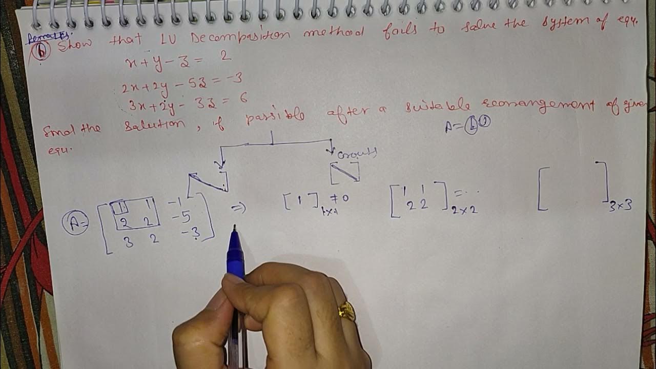 LU Decomposition Method Example 6th || Numerical Analysis BSc 2nd Year ...