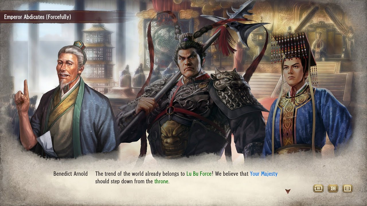 ROTK 8 Remake - Benedict Arnold's 198 Lu Bu Guidance AI Control ...