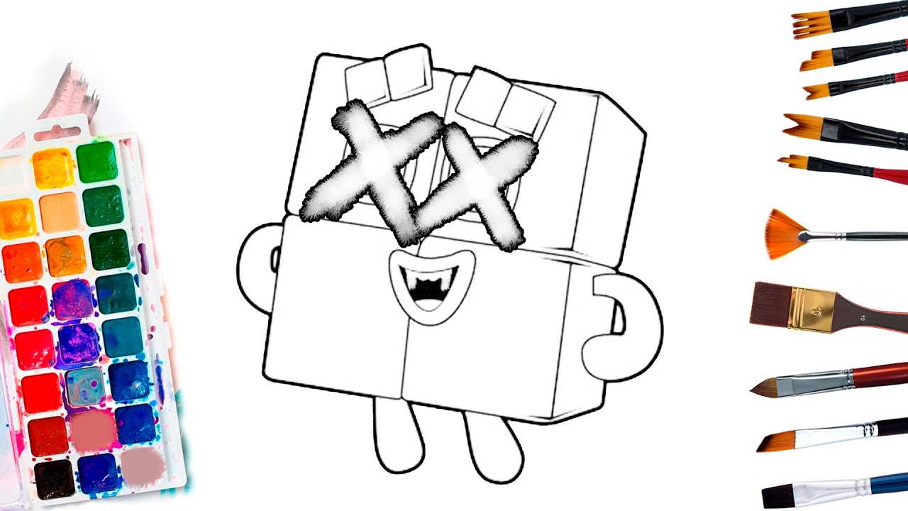 Uncannyblocks Coloring And Drawing | Scary Numberblocks Four | Dozenal ...