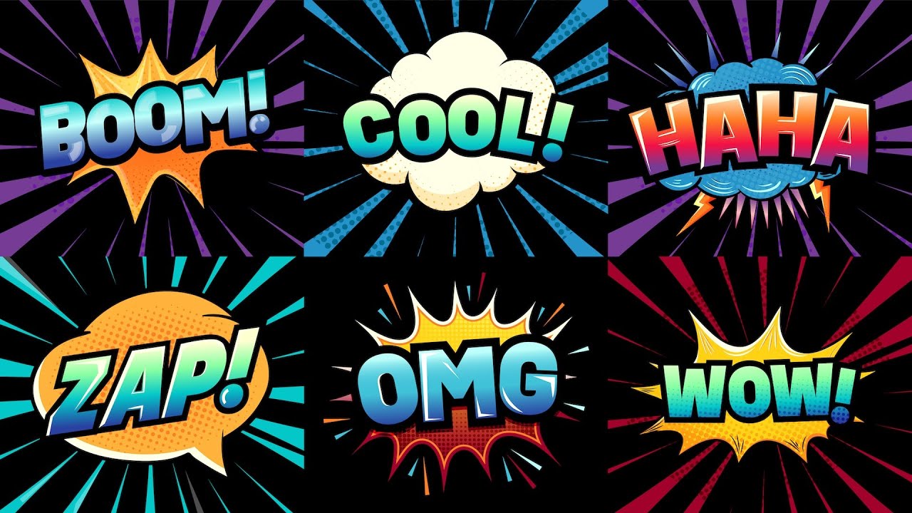 Cartoon Comic Word Overlays - animated by PALATA studio - YouTube