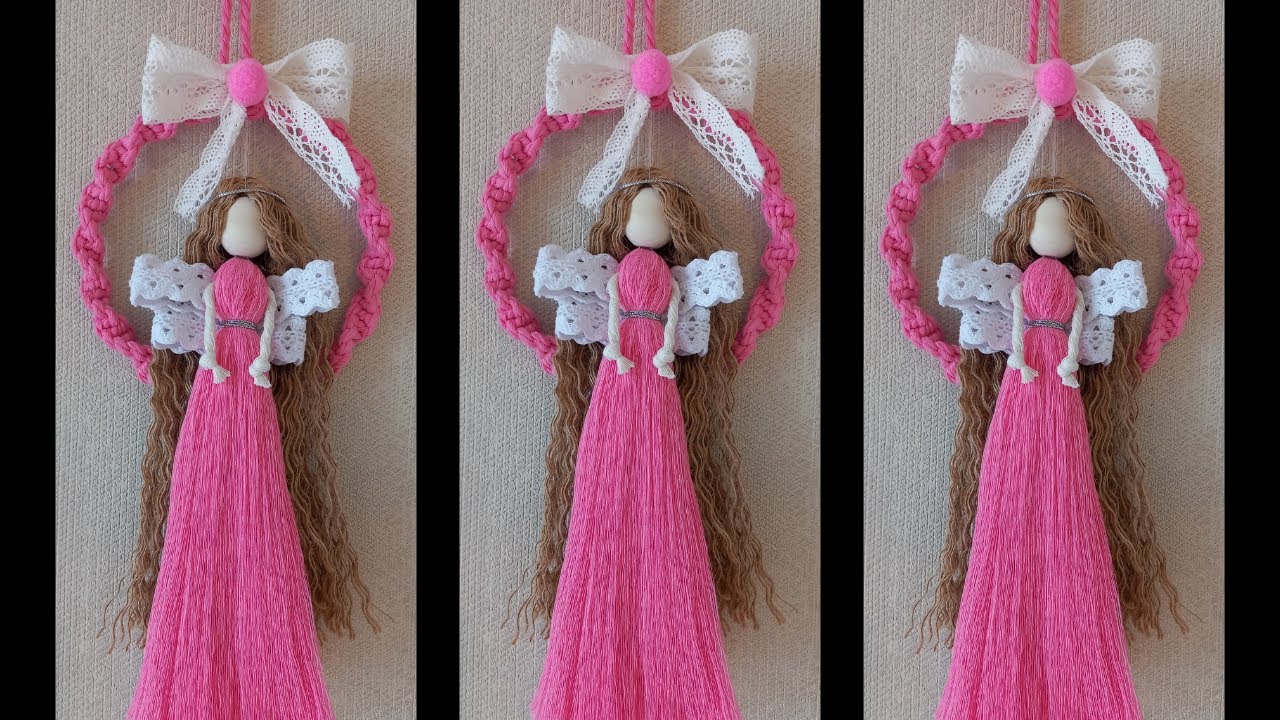 für Makramee-Puppen ️ DIY Macrame doll wall hanging Step by Step ...