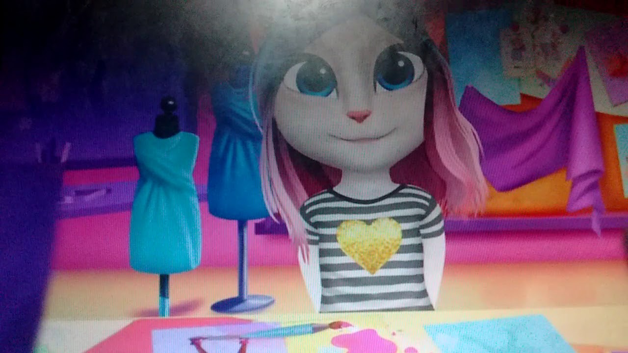 TALKING ANGELA COLOR SPLASH GETS INTERRUPTED BY THE EAS - YouTube