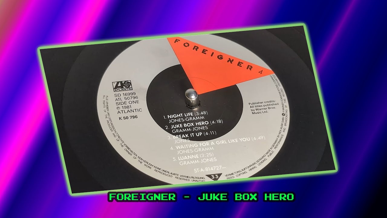 Foreigner - Juke Box Hero (1981 Vinyl LP) - YouTube