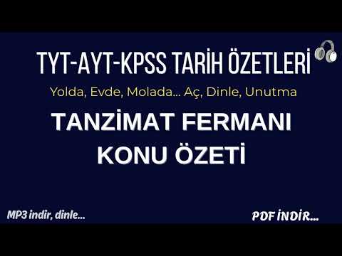 Tanzimat Dönemi | TYT–AYT–KPSS Sesli Kısa Tekrar