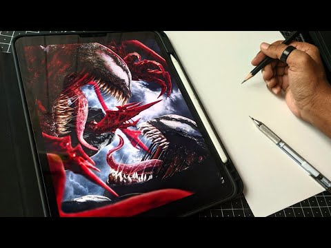 How To Draw Venom Vs Carnage | Step By Step Tutorial - Part 1 - YouTube