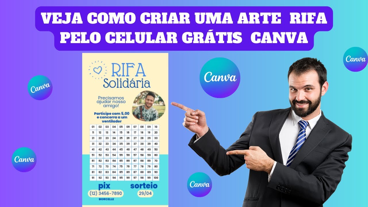 Como criar uma arte de rifa fácil e rápida pelo celular em 2 minutos ...
