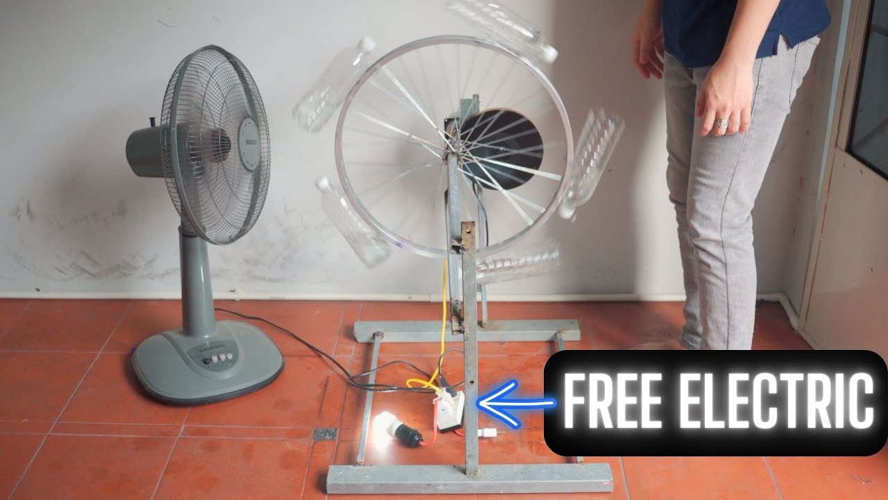 I turn fan motor to free electric generator - YouTube