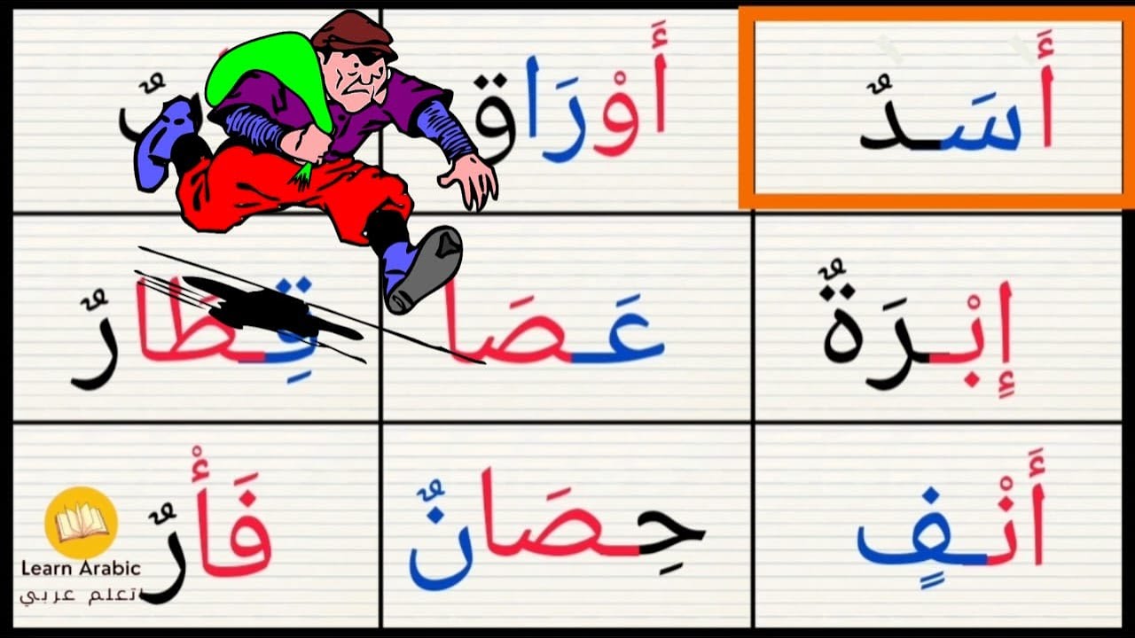 تعلم حرف الالف|قراءة كلمات مع حرف الالف|قراءة كلمات مع التاء المربوطة ...