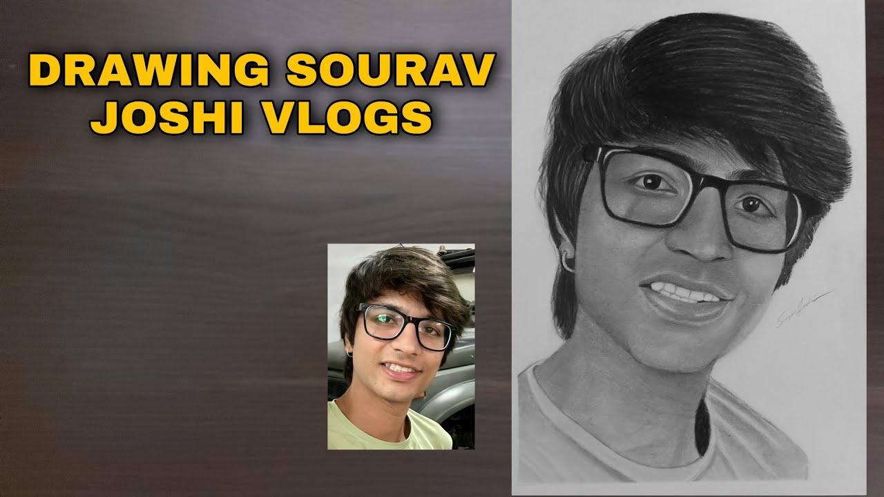 DRAWING @SOURAV JOSHI VLOGS REALISTIC PENCIL SKETCH || @SAGAR JOSHI ...