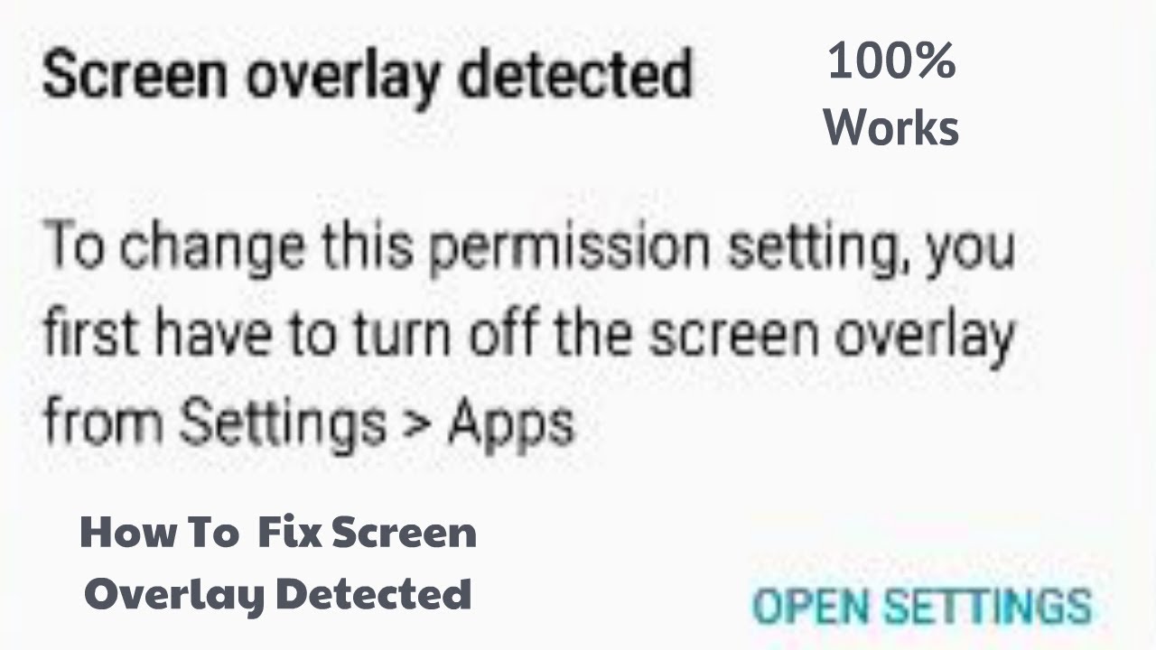 How To Fix "Screen Overlay Detected" Permenently - YouTube