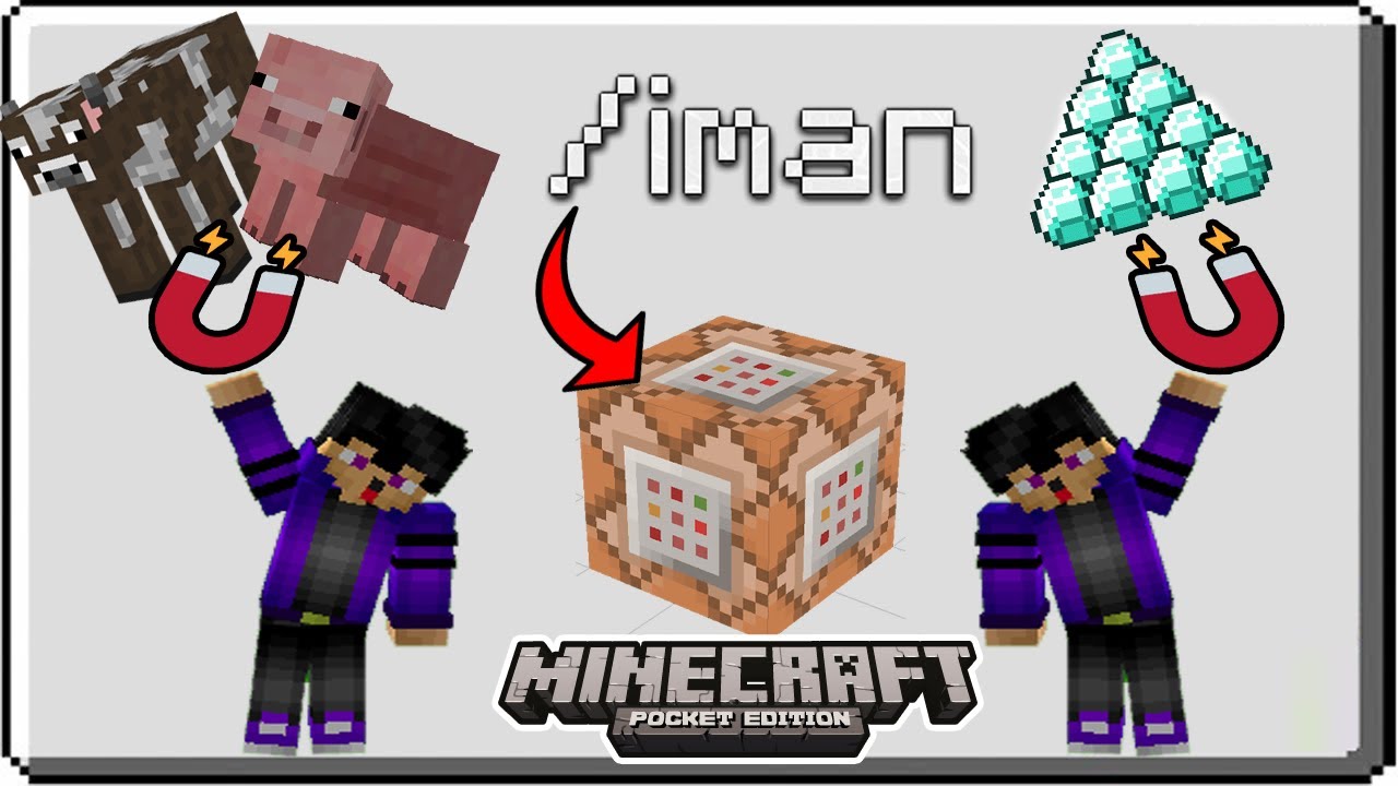 COMO HACER UN IMAN EN MINECRAFT BEDROCK CON BLOQUES DE COMANDO 🧲 ...