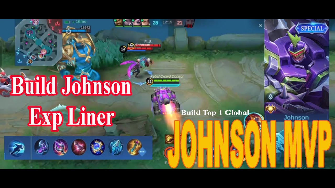 Build Johnson EXP Liner !! Si Johnson MLBB MVP - YouTube